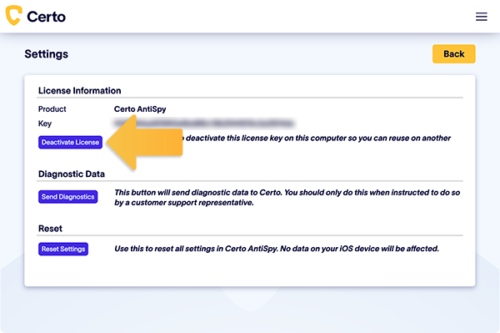 How to deactivate your license key on a computer | Certo Software
